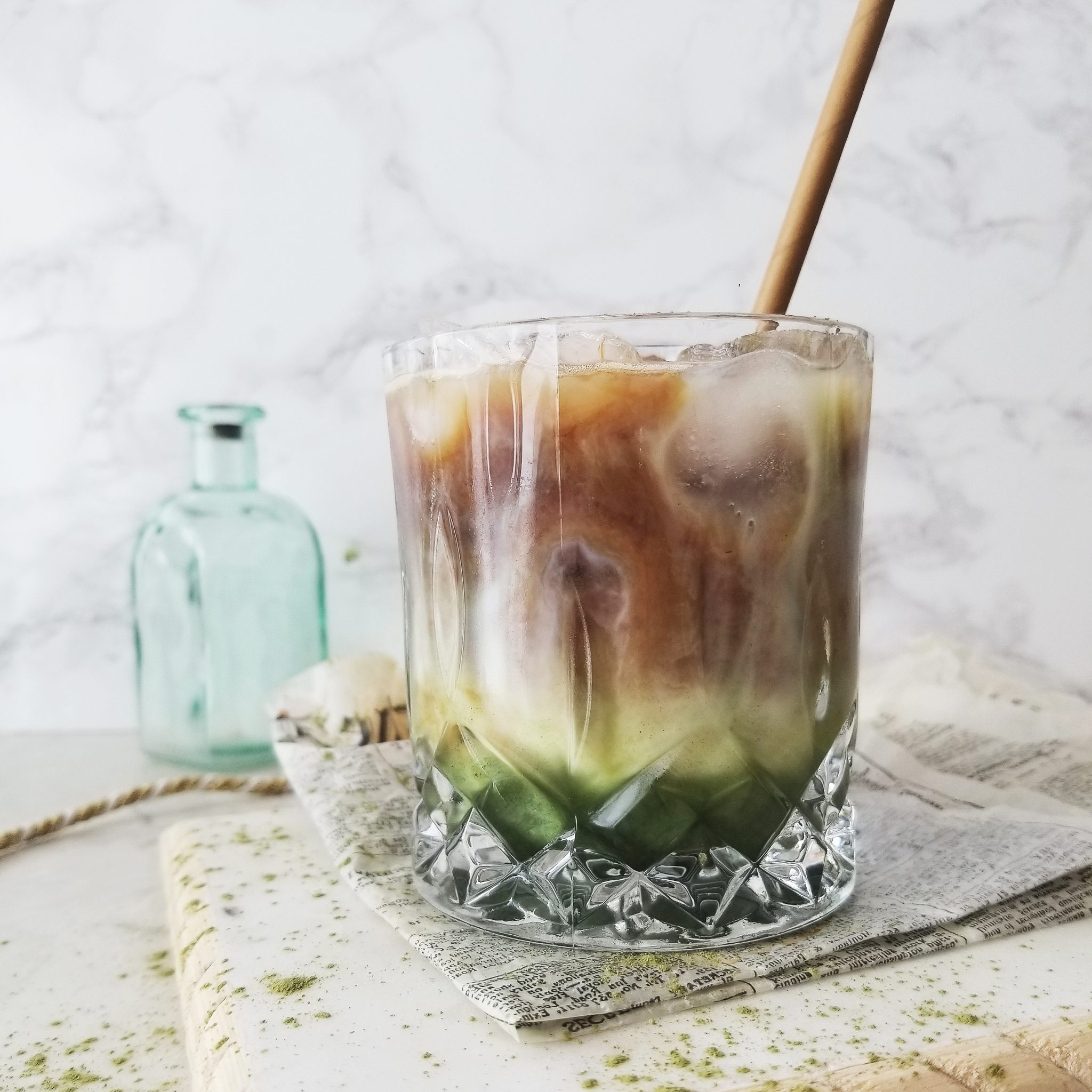Dirty Iced Matcha Latte: Get Caffeinated! - The Hint of Rosemary