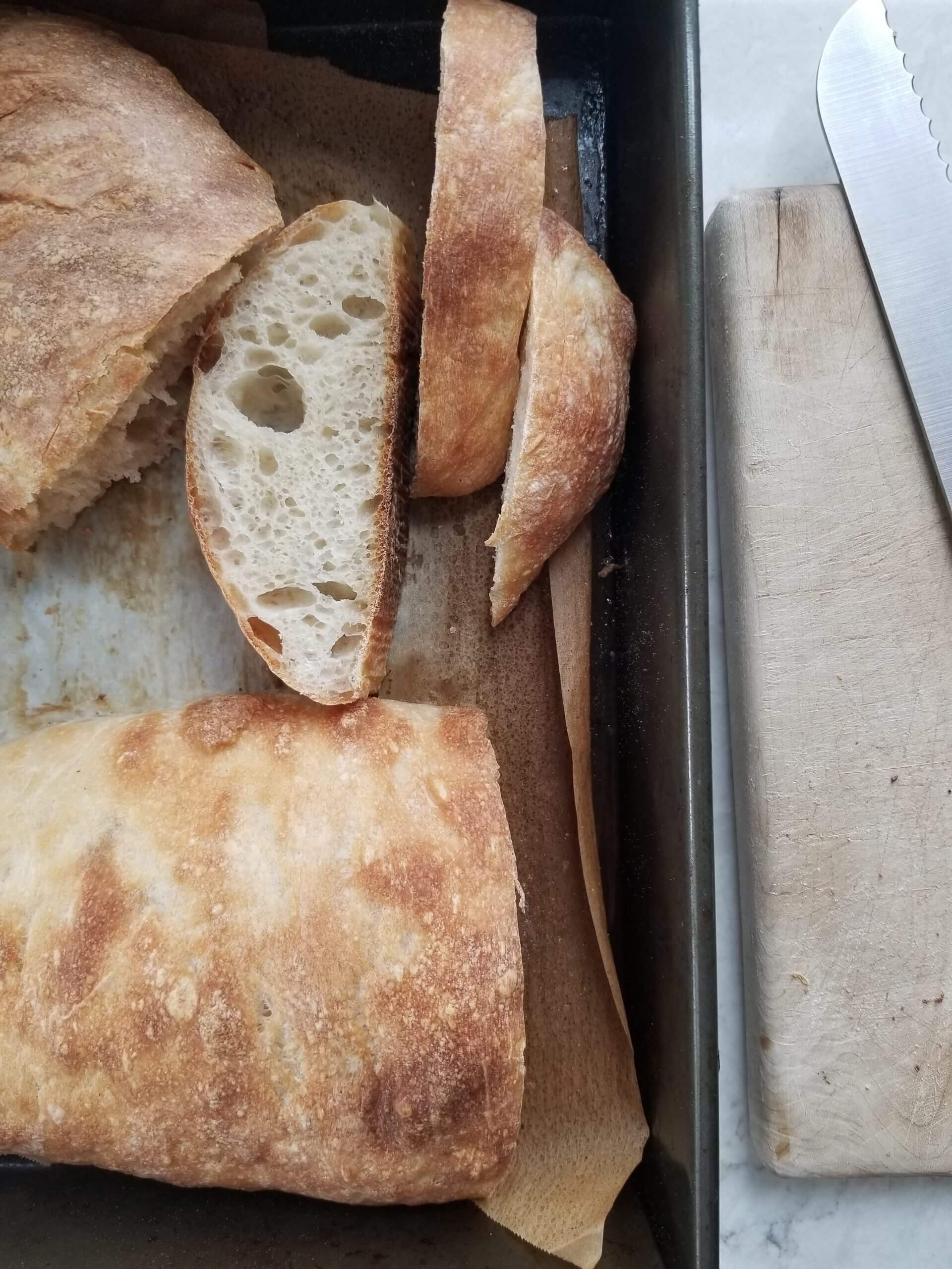 Homemade Ciabatta Bread with Crispy Shell - The Hint of Rosemary