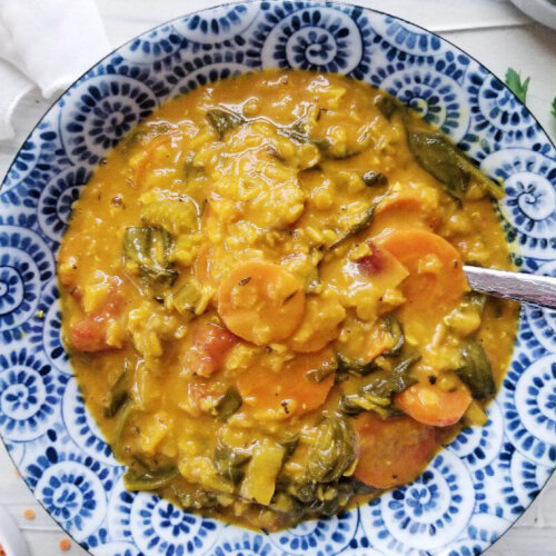 Golden Red Lentil Soup with Coconut Milk - The Hint of Rosemary