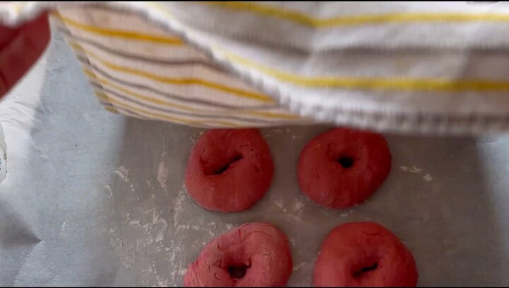 Beet Bagels - The Hint of Rosemary