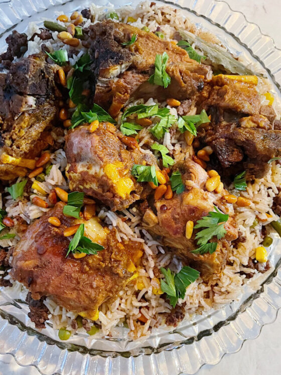 Ouzi Lamb (Arabic Lamb with Spiced Rice) - The Hint of Rosemary