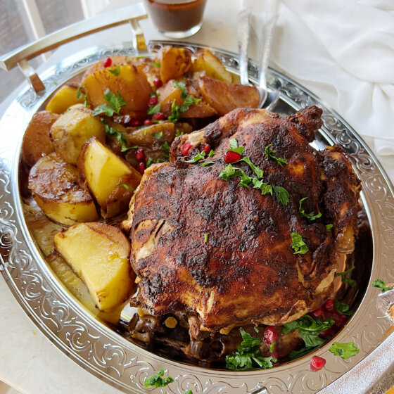 Jordanian Ouzi Rice with Roasted Chicken (أوزي الدجاج الأردني) - The ...